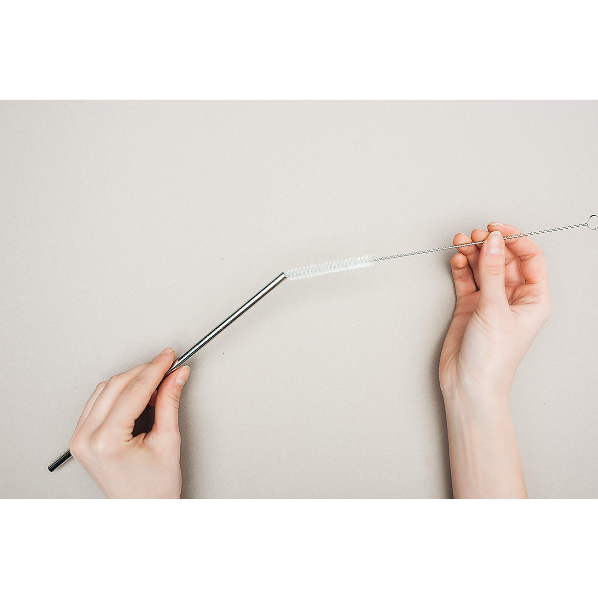 Chef Select Reusable Drinking Straws, Stainless Steel, 4 Bent, 2 Straight, 2 Cleaning Brushes, 6 Silicone Flex Tips - Mixing Drinks or on the Go