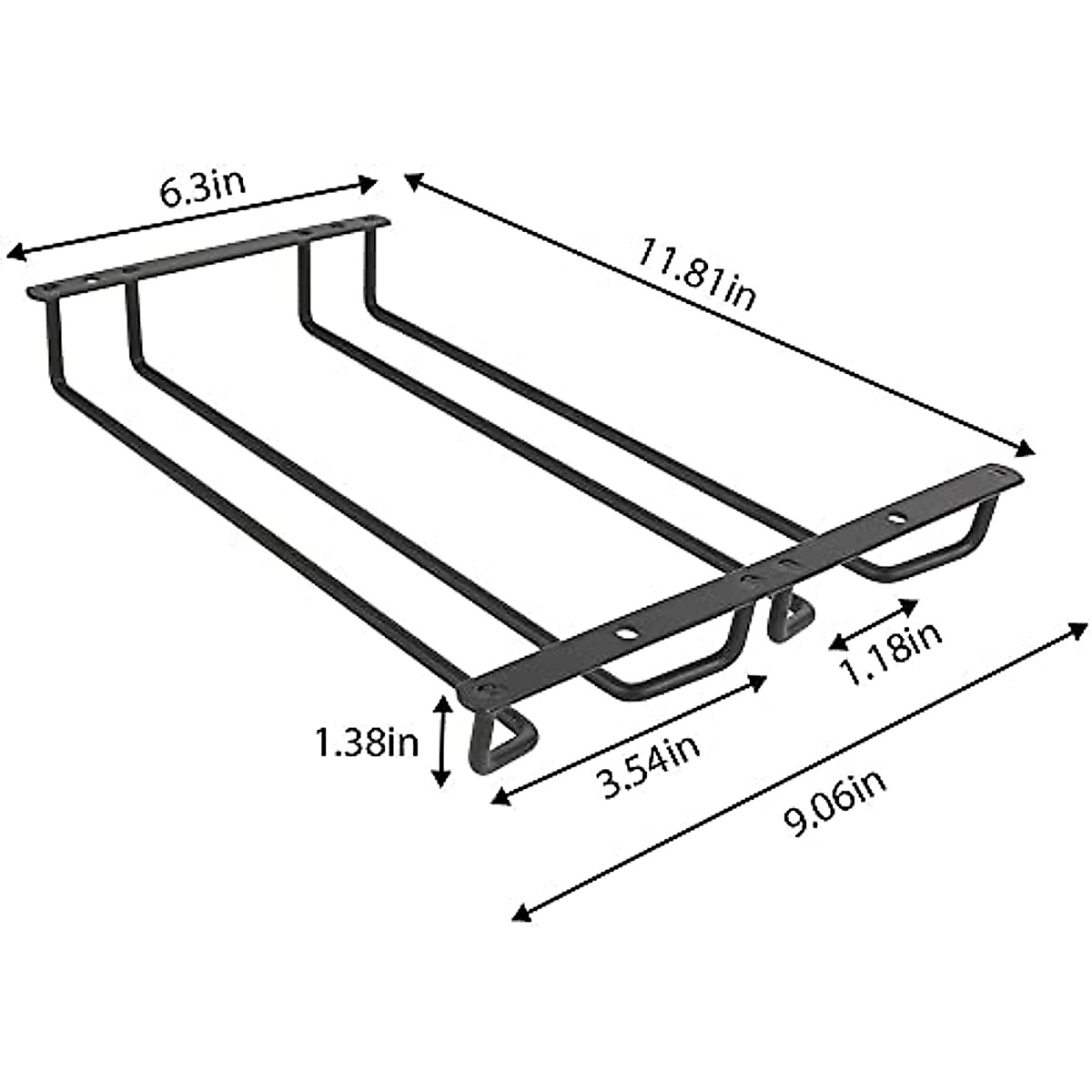 Wine Glass Shelf, Upside-down Home Goblet Iron Art Shelf, Wine Glass Hanging Storage Rack(Black)