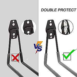 PHUNAYA Garage Wall Hooks,Add Steel Reinforced Piece,Double Heavy Duty Storage Hangers for Organizing Ladder,Bike,Hoses,Garden Tool.(4 Set*7.5")