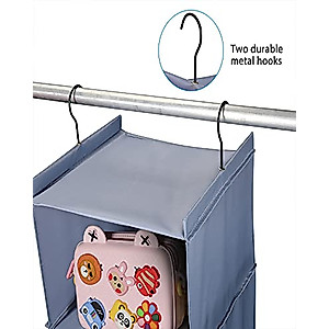 2 Packs Hanging Shoe Organizer with 4-Shelf, Sturdy Hanging Closet Organizer for Shoes, Clothes, Handbag, Foldable Hanging Closet Shelves ,Thickened Washable Oxford Fabric, 35.6"H* 12.2"W*11.8"D