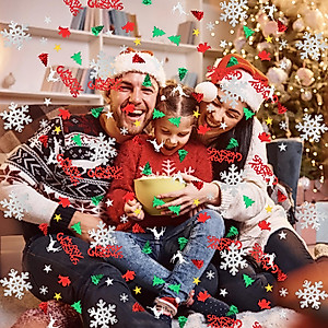 FUSHENMU 4800 Pcs/3.5 oz Christmas Glitter Confetti,Assorted Xmas Tree Snowflake Santa Elk Merry Christmas Metallic Foil Table Sequins Decoration Set