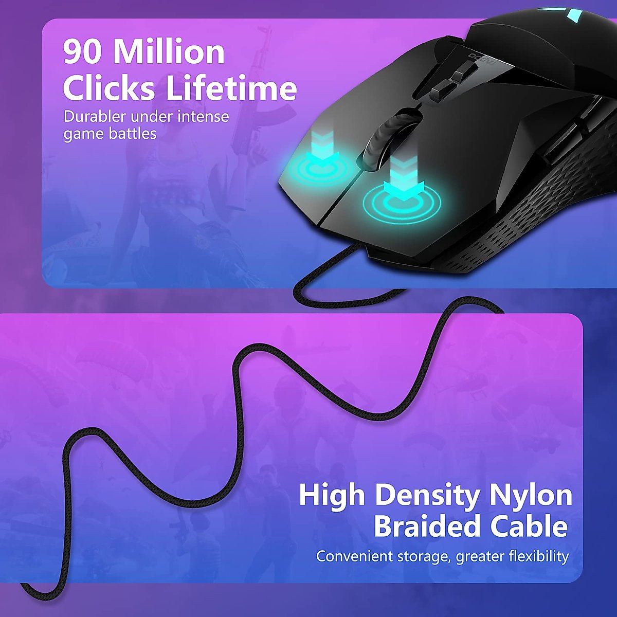 Rapoo Wireless Gaming Mouse, 5000 DPI Wired/Wireless RGB Gamer Mouse with 11 Programmable Buttons 5 Profiles Store, Rechargeable Pro Optical Sensor Mice for Windows PC Laptop Gamers