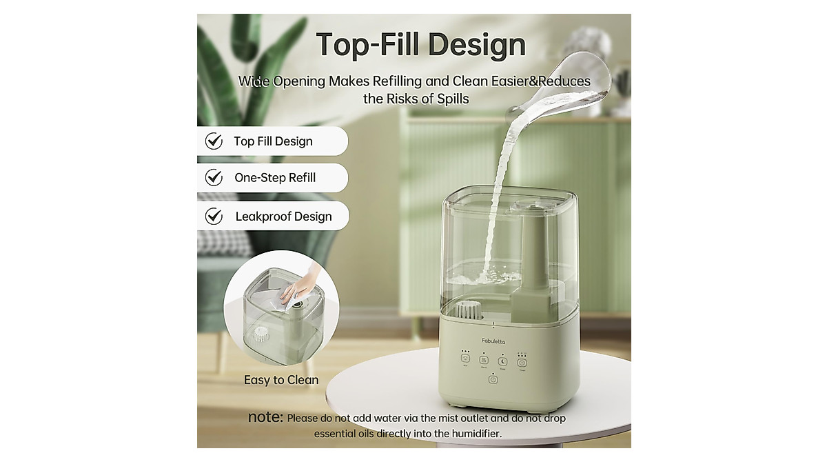 FABULETTA Humidifier: Warm & Cool Mist for Large Rooms