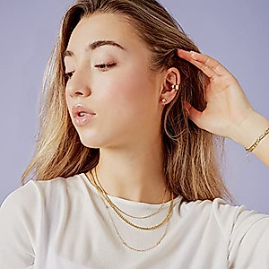 PAVOI Womens 14K Plated Yellow Gold - Half Hoop Huggie Earrings with Cubic Zirconia