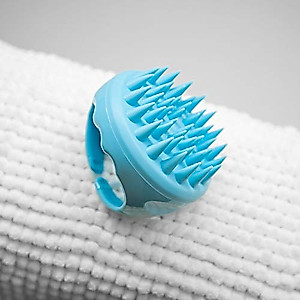 Flathead Products Hair Scalp Massager and Shampoo Brush for Shower Dandruff Removal - Wet and Dry - Encourages Growth - Includes 2 Massage Removal Heads