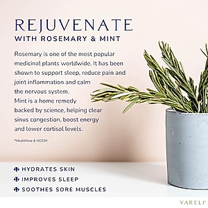 Yareli Dead Sea Bath & Foot Soak, Rosemary Peppermint Magnesium Bath Salt Flakes, Alternative to Epsom Salt, 5lbs with Over 250,000mg of Elemental Magnesium Per Bag