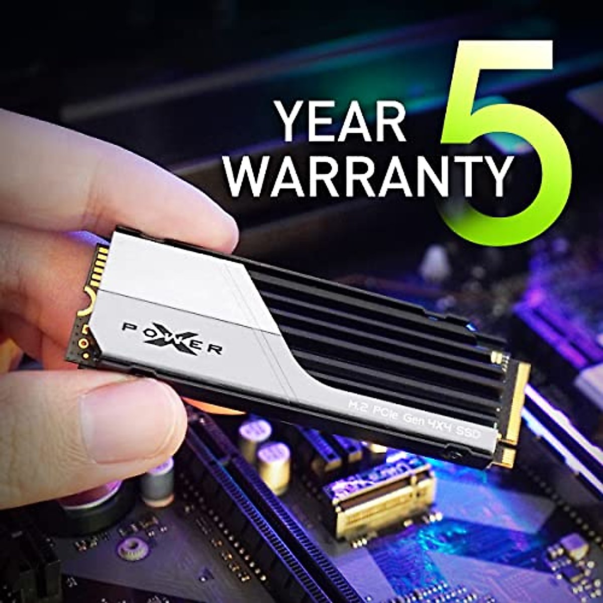 Silicon Power 4TB XS70 Nvme PCIe Gen4 M.2 2280 SSD R/W Up to 7,200/6,800 MB/s, DRAM Cache, with Built-in PS5 Heatsink, Compatible with Playstation 5 (SP04KGBP44XS7005)