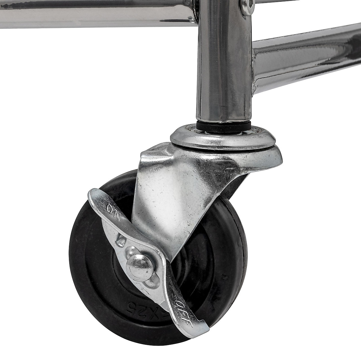 Household Essentials 6028-1 Rolling Laundry Cart with Hanging Bar - Chrome Finish