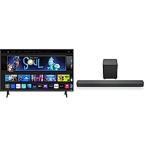 VIZIO 40-inch D-Series Full HD 1080p Smart TV with Apple AirPlay and Chromecast Built-in, D40f-J09, 2022 Model & VIZIO M-Series 2.1 Sound Bar with Dolby Atmos and DTS:X, Wireless Subwoofer, M215a-J6