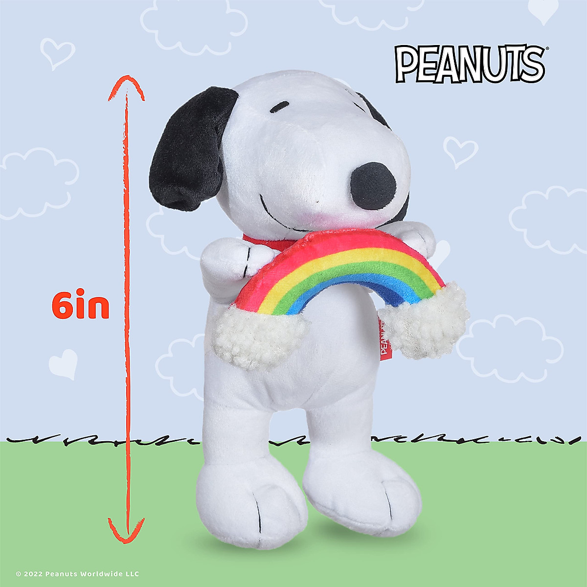 Peanuts for Pets Peanuts: Love 6” Snoopy Rainbow Squeaker Pet Toy 6" Snoopy Love Squeaky Pet Toy | Peanuts Dog Toys, Snoopy | Love Gifts for Pets, Snoopy Rainbow Toys for Dogs