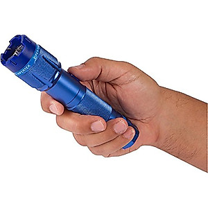 VIPERTEK VTS-T03 Aluminum Stun Gun for Self Defense Rechargeable with LED Flashlight, Blue