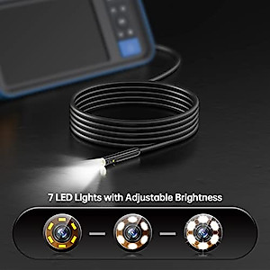 50FT Endoscope Borescope, Teslong Dual Lens Sewer Inspection Camera with 4.5'' Screen, Waterproof Snake Cable, LED Lights, 1080P Fiber Optic Scope Camera for Home Wall Duct Drain Pipe Plumbing