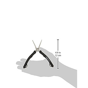 ENGINEER Compact Precision Compact Long Nose Pliers (Needle tip),Professional Grade, ESD Safe with Carbon Steel Jaws. Made in Japan. ps-03,Black,141mm