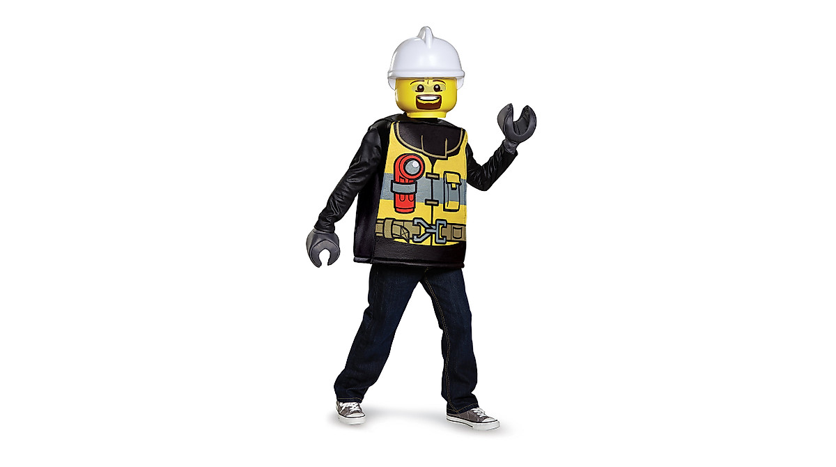 Disguise LEGO Firefighter Costume for Kids - Black/Yellow (Small)