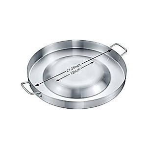 Concord Large Stainless Steel Convexed Comal Coza, 21.25" Mexican Discada (21.25)