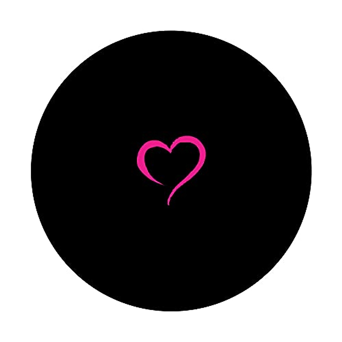 Hot Pink Black Minimalist Hand Drawn Heart PopSockets Swappable PopGrip