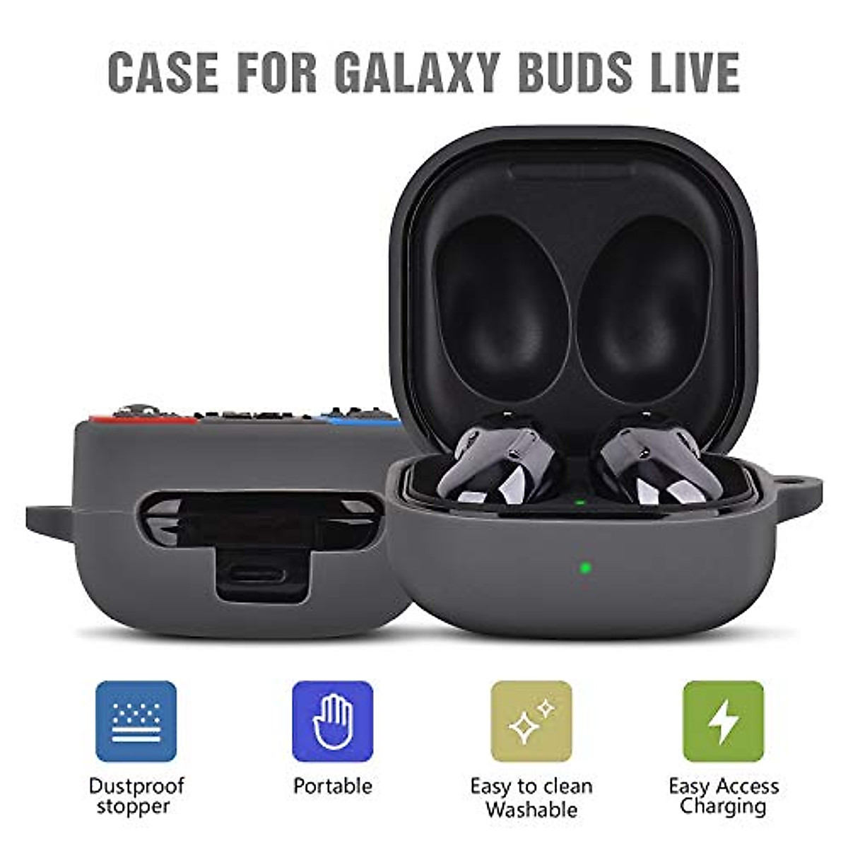 QINGQING Switch Case Compatible with Samsung Galaxy Buds 2 Pro Case (2022) / Galaxy Buds 2 Case (2021) / Galaxy Buds Pro Case (2021) / Galaxy Buds Live Case, Cute 3D Cartoon for Kids Girls Teens Boys