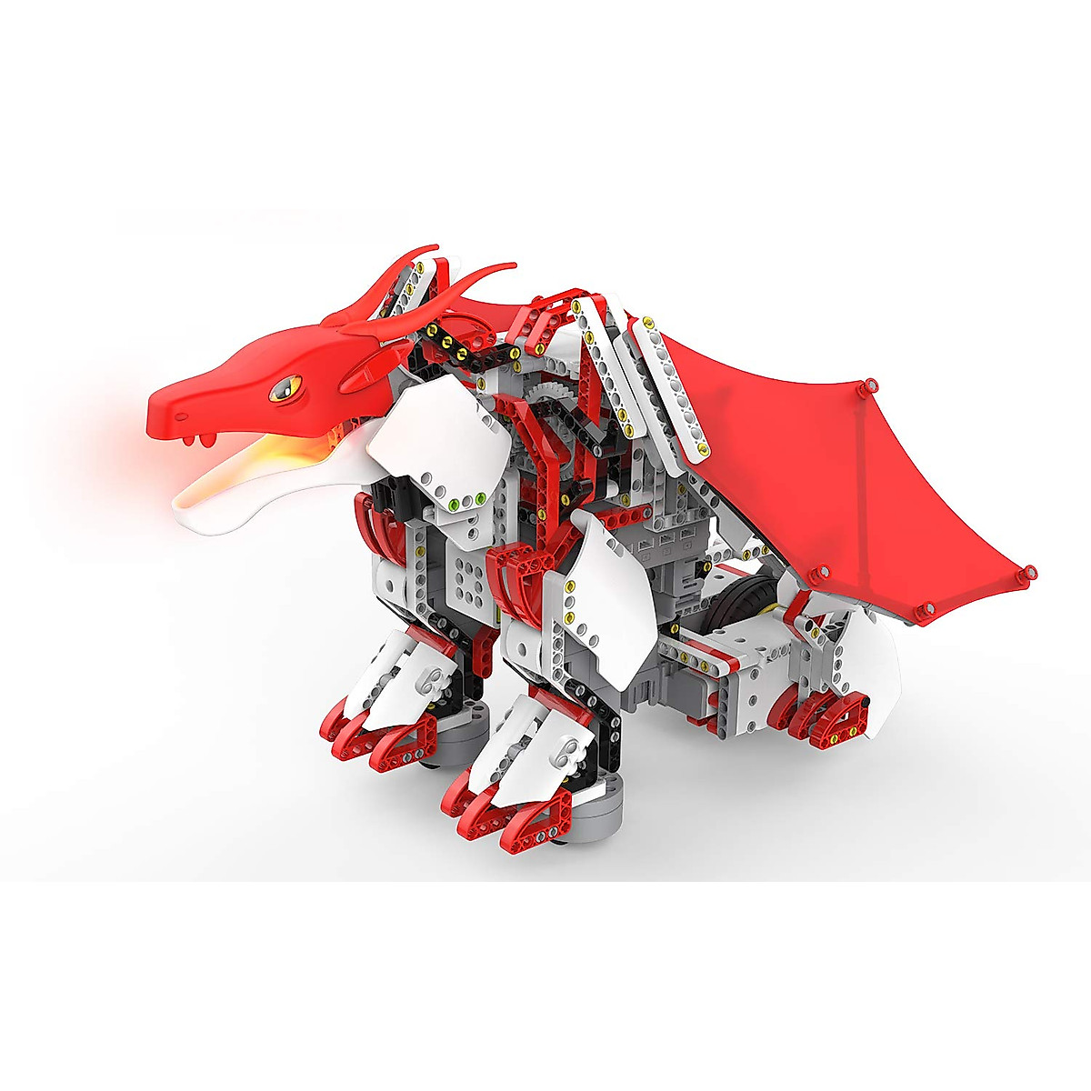 JIMU ROBOT Mythical Series: FireBot Kit/App-Enabled Building & Coding STEM Robot Kit (606 Pcs), Red, Model:JRA0601