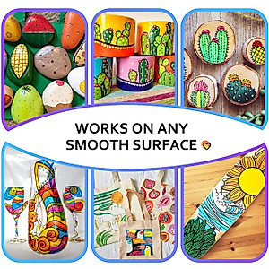 Emooqi Paint Pens, Paint Markers 20 Pack Oil-Based Painting Pen Set for Rocks Painting Wood Plastic Canvas Glass Mugs DIY Craft