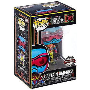 Funko Pop! Marvel: The Falcon and The Winter Soldier - Captain America Blacklight Exclusive Vinyl Figure #987