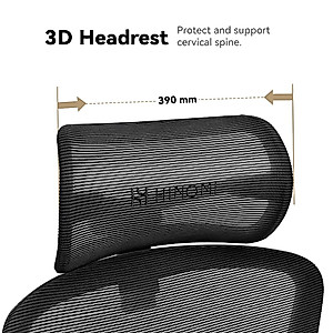 HINOMI H1 Classic V3 Ergonomic Office Chair with Lumbar Support - Comfy Computer Chair with Mesh, Home Office Desk Chair with Adjustable Arms, Comfortable Office Chair Back Support (with Headrest)