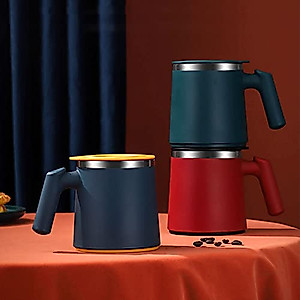 Khanjuan Coffee Mug with Lid and Handle, 14oz Double Layer Anti-scalding and Splash-proof Stainless Steel Coffee Cup, Can be Used for Home,Office,Business Trip and Travel (Blue)