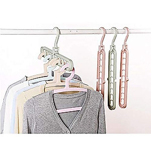 S-Lifeeling 5pcs Wardrobe Space Saver Magic Clothes Closet Storage Hanger Organizer Random Clour