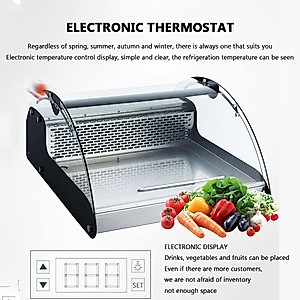 CUTPOIY Fresh-Keeping Restaurant Display Cabinets, Desktop Cooked Food Refrigerated Fresh-Keeping Display Cabinets, Fruit Self-Service Freezers with Front Rear Opening Doors