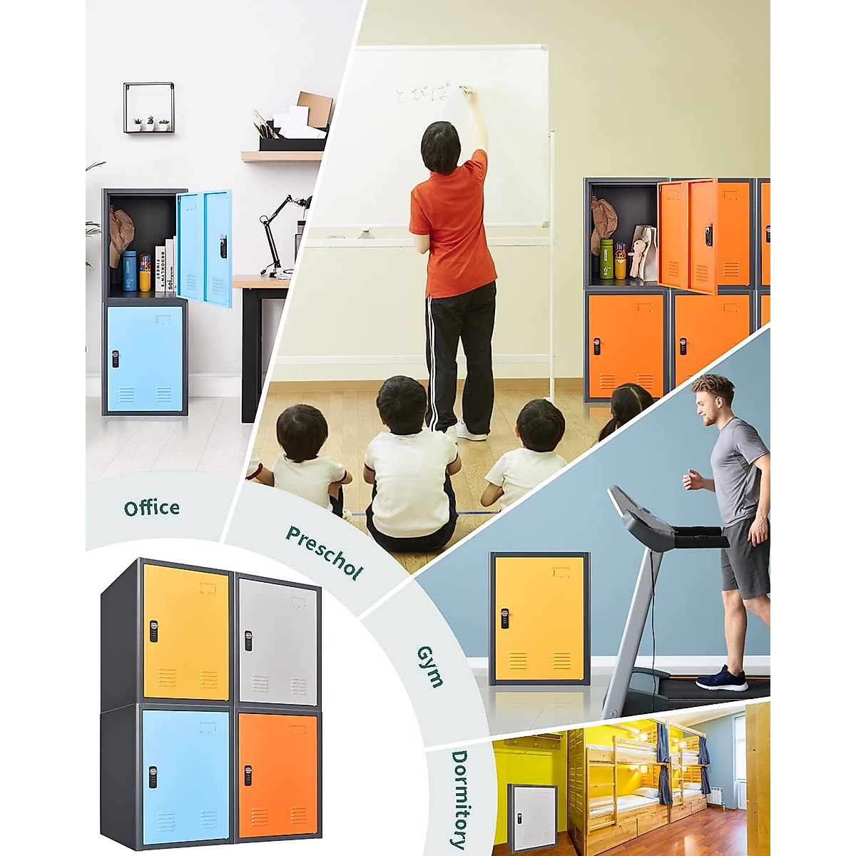 KAER Locker Storage Cabinet,Lockable Storage Cabinet,Metal Locker Storage Cabinet With1 Doors, 19.6" H Cabinet Organizer, for School, Office, Home,Preschool,Garage,Storage Room- Assembly Required