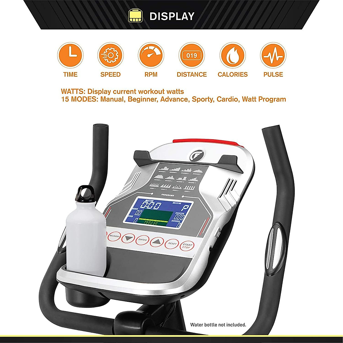 CIRCUIT FITNESS Circuit Fitness Magnetic Upright Exercise Bike with 15 Workout Presets, 300 lbs Capacity AMZ-594U