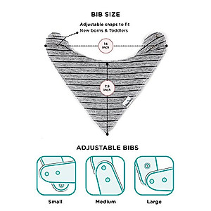 KiddyStar Organic Cotton Toddler Bibs: Bandana Bibs for Drooling, Teething, Feeding & Newborn Babies, Ultra Soft & Absorbent, 8 Pack