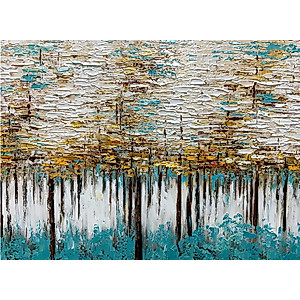 Yotree Paintings, 24x48 Inch Paintings Oil Hand Painting Tree of Life Painting 3D Hand-Painted On Canvas Abstract Artwork Art Wood Inside Framed Hanging Wall Decoration Abstract Painting