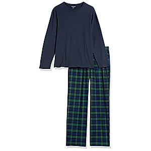 Amazon Essentials Men's Soft Flannel Pajama Sleepwear Set (Available in Big & Tall), Navy/Tartan, Medium