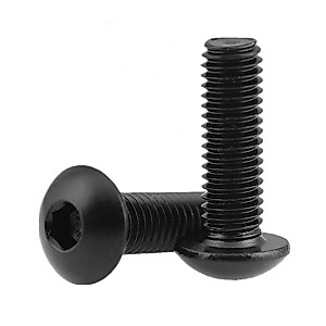 YALOK M6 x 25mm Hexagon Screw Bolt, 14PCS Button Head Allen Key Screws, Carbon Steel Round Head Machine Screws Bolts Hexagon Screws, Universal Vehicle Accessories for Bicycle Motorcycle Car