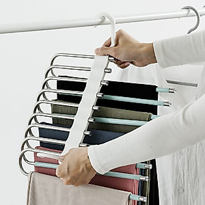 5 Pack - Pants Hangers Space Saving Closet Organizer Pant Hangers Home Organization Hanger Space Saving Hangers Closet Organizers Pants Hanger Pant Hanger Clothes Hangers