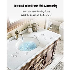 KiaRog 78 Inch Silicone Shower Threshold Water Strip Dam, Waterproof Barrier Splash Guard, Seal for Kitchen Sink, Bathroom, Shower,Public or Business Places (White), 78’’ L x 0.79 W 0.5’’ H