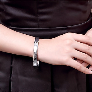 925 Sterling Bangle Bracelet Fashion Jewelry Water Drop Chunky Bangles for Women