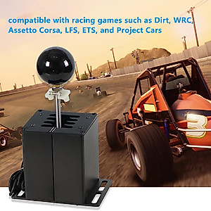 GSTP PC USB Simulator Shifter Compatible with G29 G27 G25 G920 T300RS/GT Steering Wheel Sequential H Gear Shifter Compatible with ATS ETS Dust WRC Sim Racing Games 7+R Black
