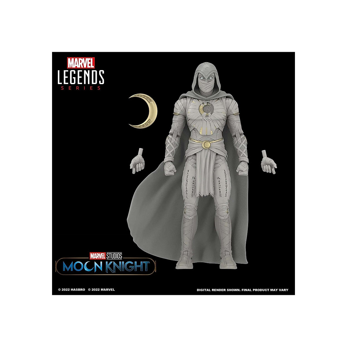 Marvel Legends Series Disney Plus Moon Knight MCU Series Action Figure 6-inch Collectible Toy, Includes 4 Accessories