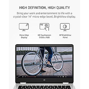 HP Chromebook x360 14a 2-in-1 Laptop, Intel Pentium Silver N5000 Processor, 4 GB RAM, 64 GB eMMC, 14" HD Display, Chrome OS with Webcam & Dual Mics, Work, Play, Long Battery Life (14a-ca0022nr, 2021)