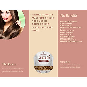 Shikakai Powder for Hair Growth - Acacia Concinna (Shikai Powder) - Best Natural Cleanser - All Natural - Herbs India (One LB - 16 Ounce)