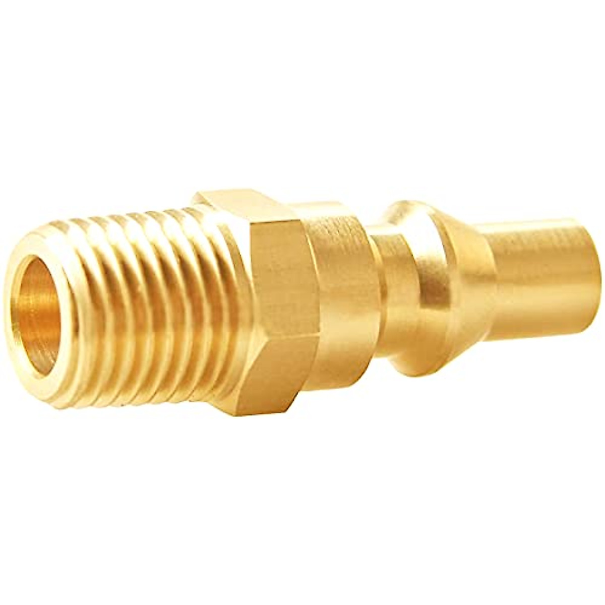 ANPTGHT 2PCS Propane Quick Connect Fitting Full Flow Male Plug with 1/4 Inch Male NPT Thread, Natural & Propane Gas Hose Plug for RV Portable BBQ