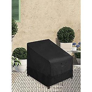 Patio Chair Covers Waterproof, Heavy Duty Outdoor Lounge Deep Seat Chair Cover, Lawn Patio Furniture Covers 2 Pack Fits up to 30W x 37D x 31H inches | Black