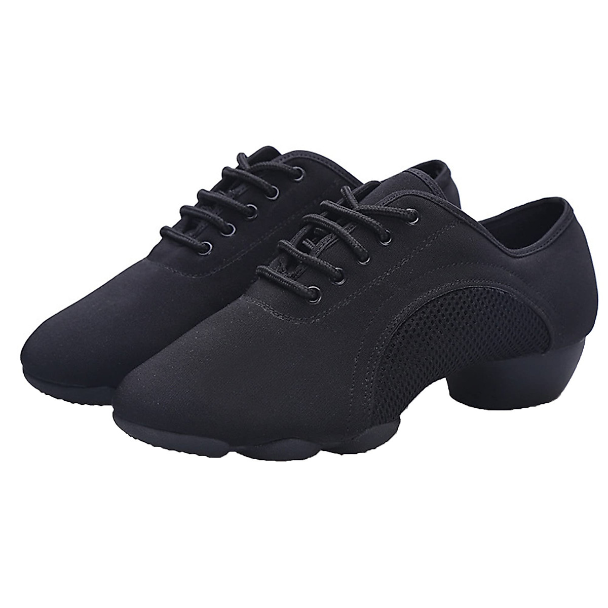 Women's Latin Dance Shoes Professional Outdoor Rubber Sole Dance Shoes Split Sole Comfortable,Black,9