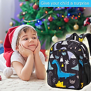 gxtvo Toddler Backpack for Boys, Dinosaur Kids Preschool Bookbag, 12" Cute Cartoon Animal School Bag