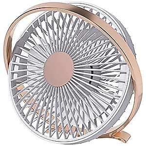 Chchmu USB Desk Fan Mini Desktop Table Fans 2 Speed Personal Quiet Fan with Strong Airflow Portable Cooling Fan with Head Adjustable for Home Bedroom Dormitory Office Table & Desktop, Gold