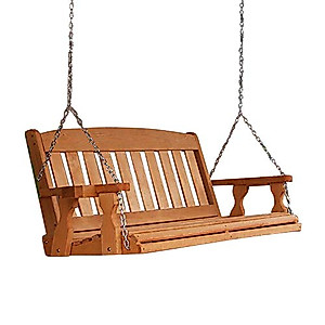 Amish Casual Heavy Duty 800 Lb Mission 4ft. Treated Porch Swing with Cupholders - Cedar Stain
