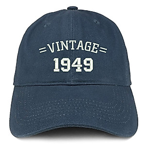 Trendy Apparel Shop Vintage 1949 75th Birthday Baseball Cap - Navy