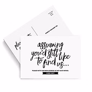 Bliss Collections Moving Announcement Postcard, Change of Address Cards to Announce your New House Address, 4.25"x6" (50 Postcards)