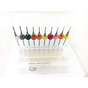 SHINA 10x 0.3mm to 1.2mm Carbide PCB Dremel Jewelry CNC Engraving Drill Bits Set, 10Pcs PCB Print Circuit Board Carbide Micro Drill Bits 0.3mm to 1.2 mm